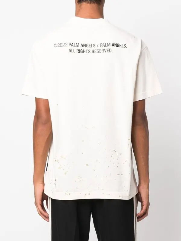 Palm Angels Splatter-effect Logo-print T-shirt