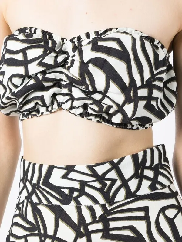 BAMBAH Geometric-print Bandeau Top