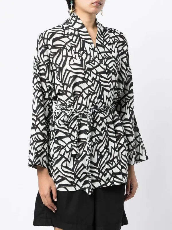 BAMBAH Geometric-print Wrap Blouse