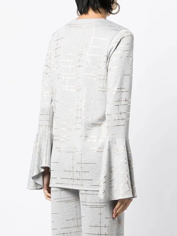 BAMBAH Metallic-print V-neck Blouse