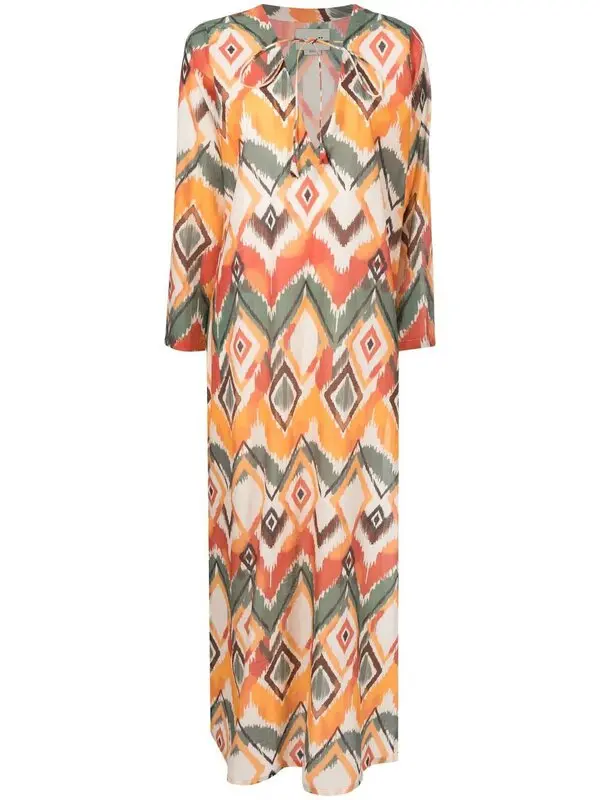 BAMBAH Argentina Geometric-print Maxi Dress