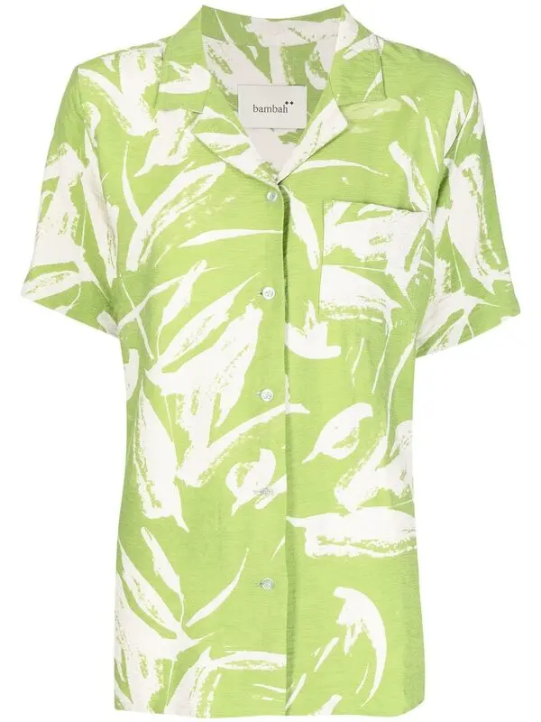 BAMBAH Short Sleeve Floral Print Shirt - Green