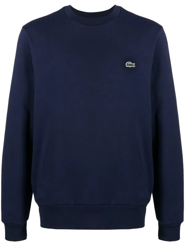 Lacoste Classic Logo-patch Cotton Sweatshirt - Blue
