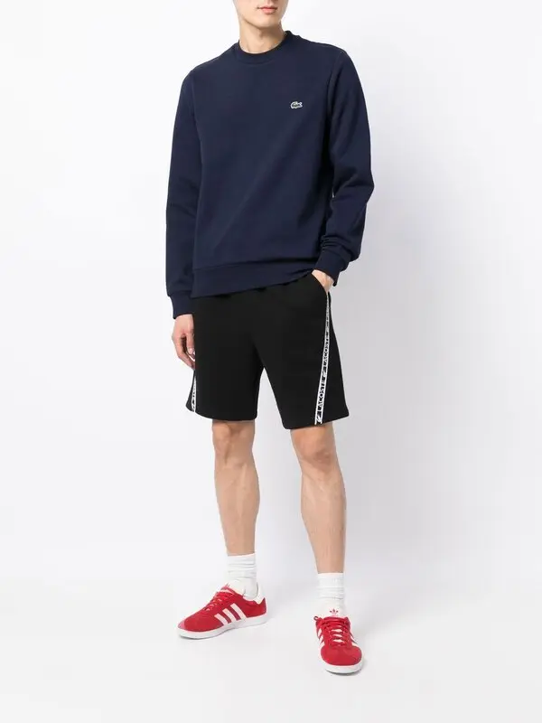 Lacoste Classic Logo-patch Cotton Sweatshirt - Blue