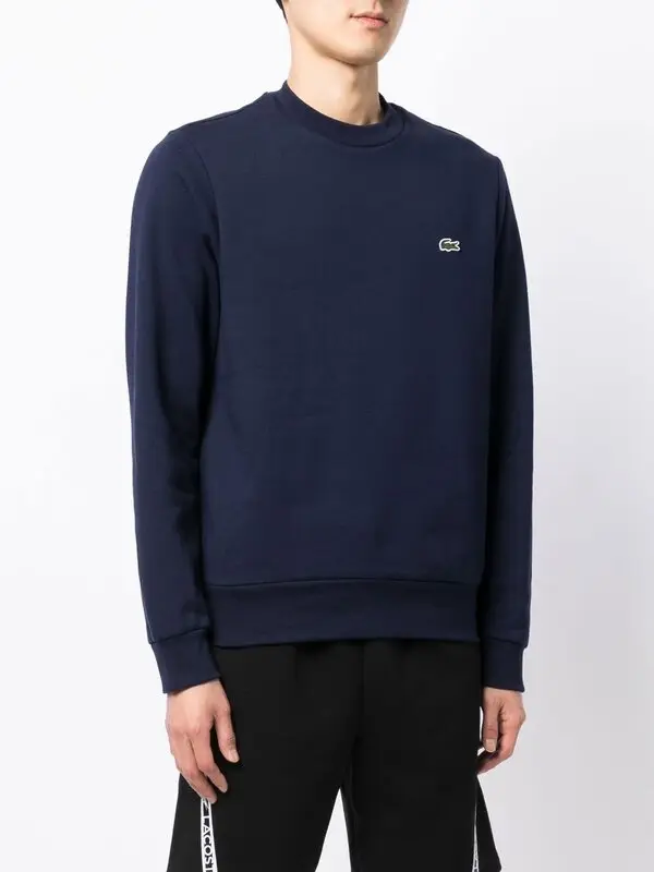 Lacoste Classic Logo-patch Cotton Sweatshirt - Blue