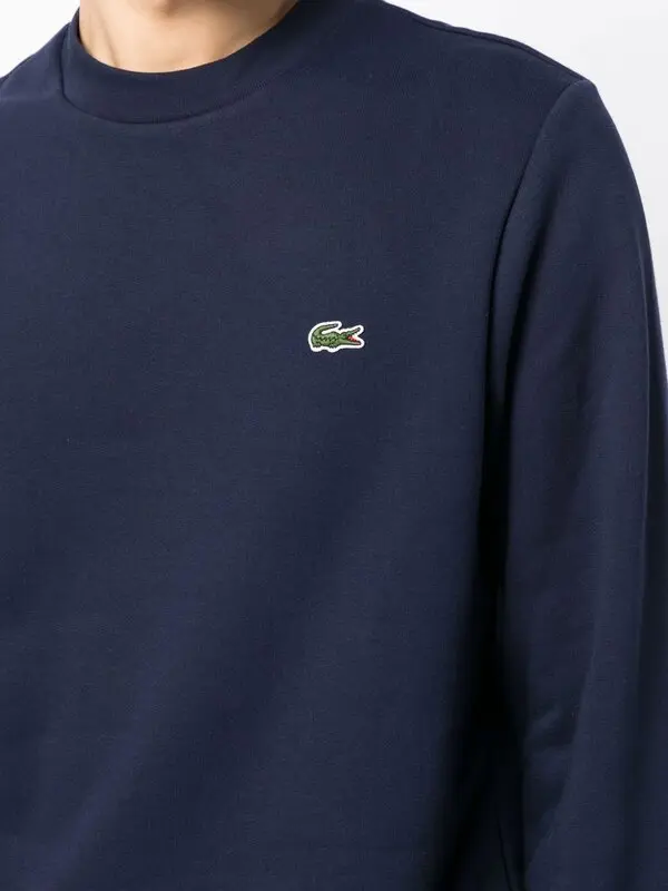 Lacoste Classic Logo-patch Cotton Sweatshirt - Blue