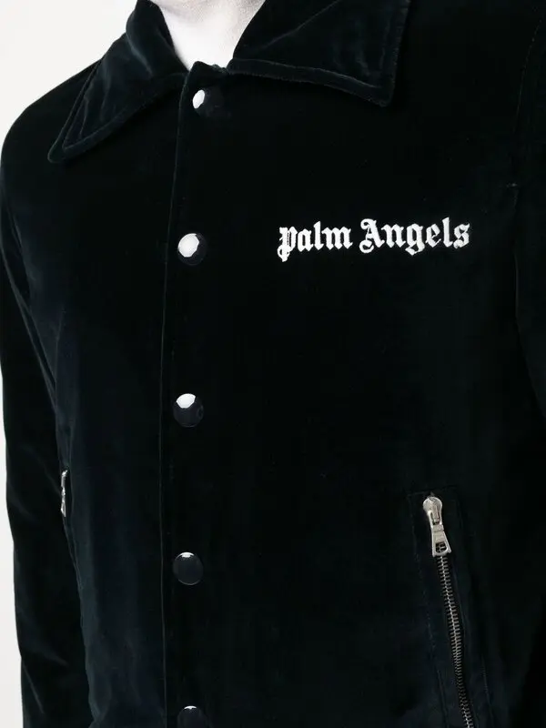 Palm Angels Logo-embroidered Velvet Jacket