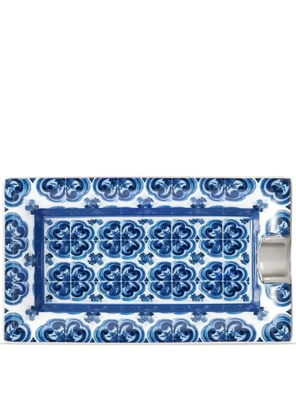 Dolce & Gabbana Patterned Porcelain Ashtray - Blue