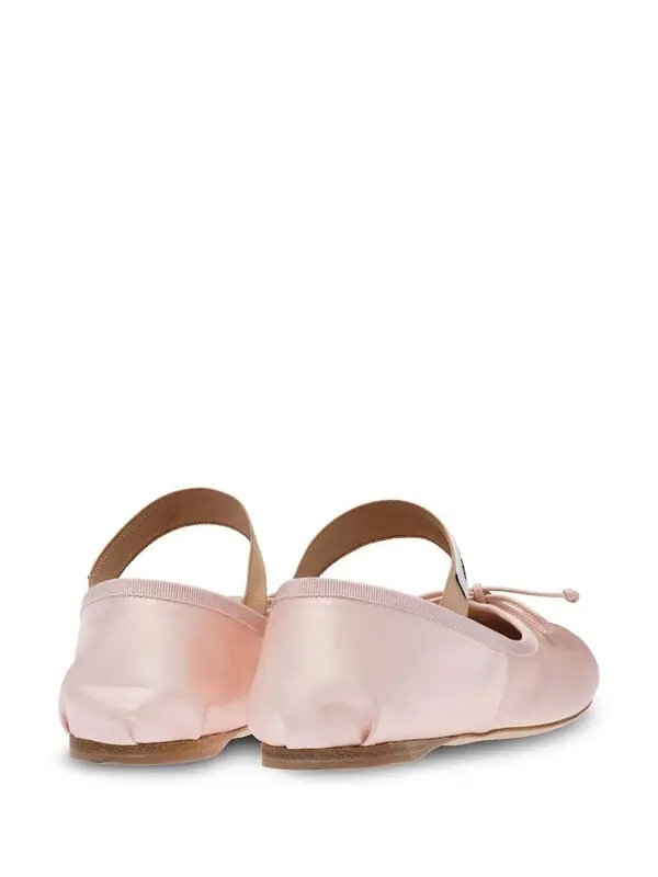 Miu Miu Logo Strap Ballet Flats - Pink