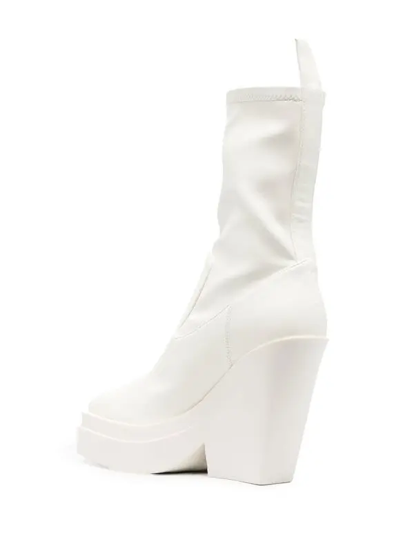 GIABORGHINI 120mm Tapered-heel Leather Boots - White