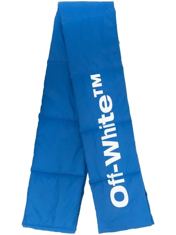 Off-White Logo-print Padded Scarf - Blue