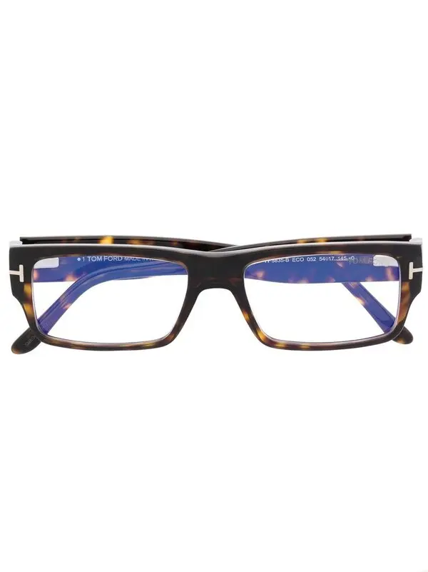 TOM FORD Tortoiseshell-effect Rectangle-frame Glasses