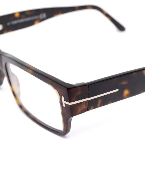 TOM FORD Tortoiseshell-effect Rectangle-frame Glasses