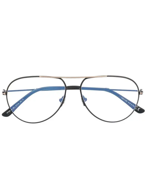 TOM FORD Pilot-frame Glasses - Black