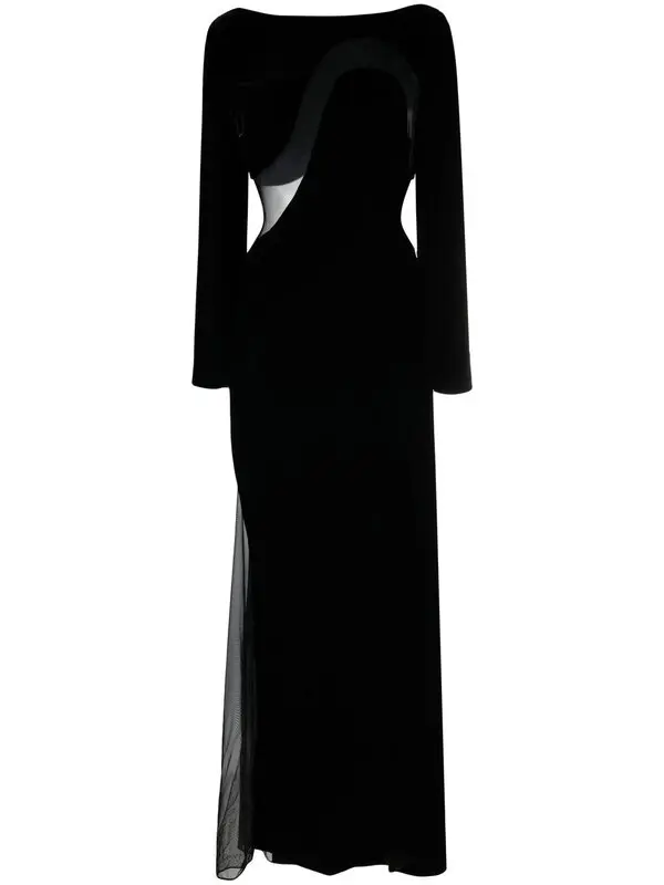 TOM FORD Mesh-panelled Velvet Gown