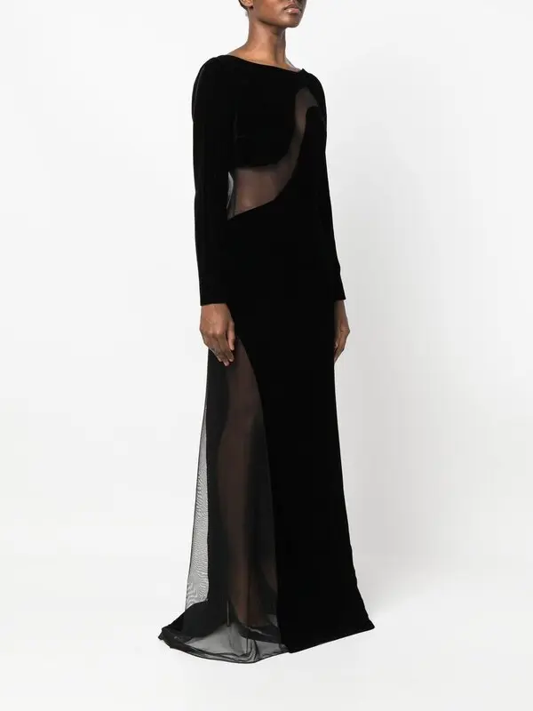 TOM FORD Mesh-panelled Velvet Gown