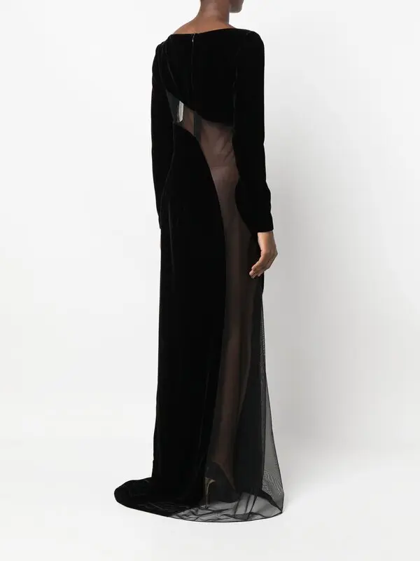 TOM FORD Mesh-panelled Velvet Gown