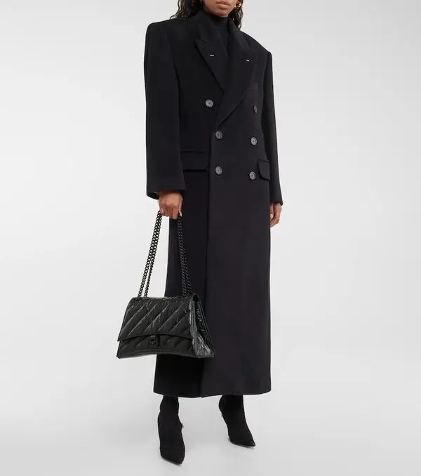 Balenciaga Crush Medium Shoulder Bag - Black