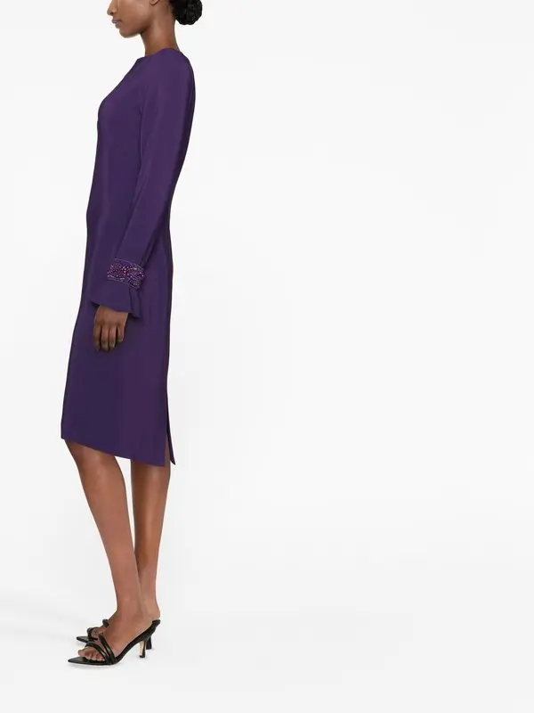 Alberta Ferretti Beaded-cuff Midi Dress