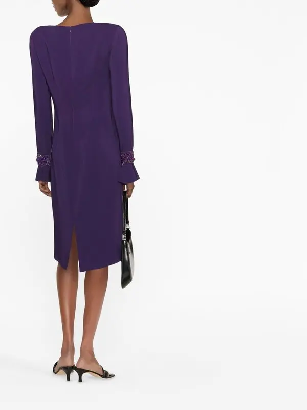 Alberta Ferretti Beaded-cuff Midi Dress