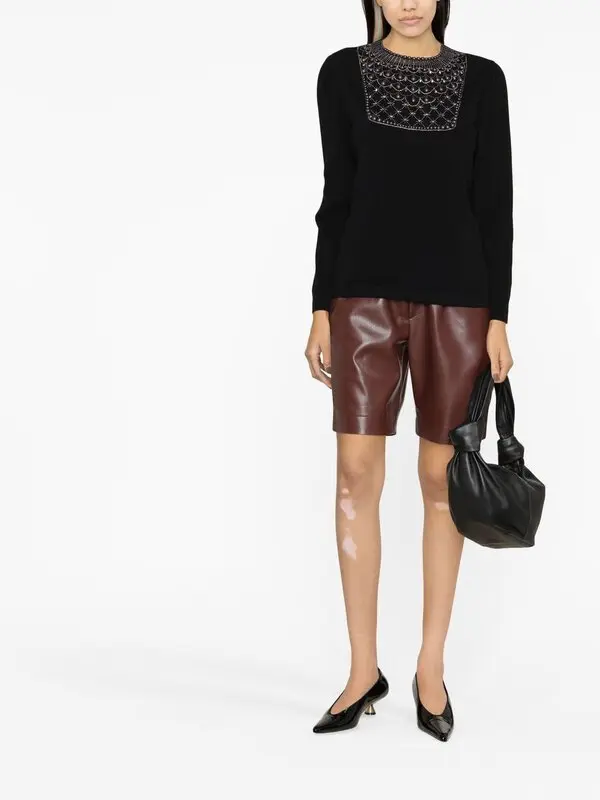 Alberta Ferretti Embellished Collar Jumper