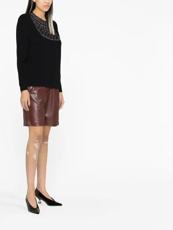 Alberta Ferretti Embellished Collar Jumper