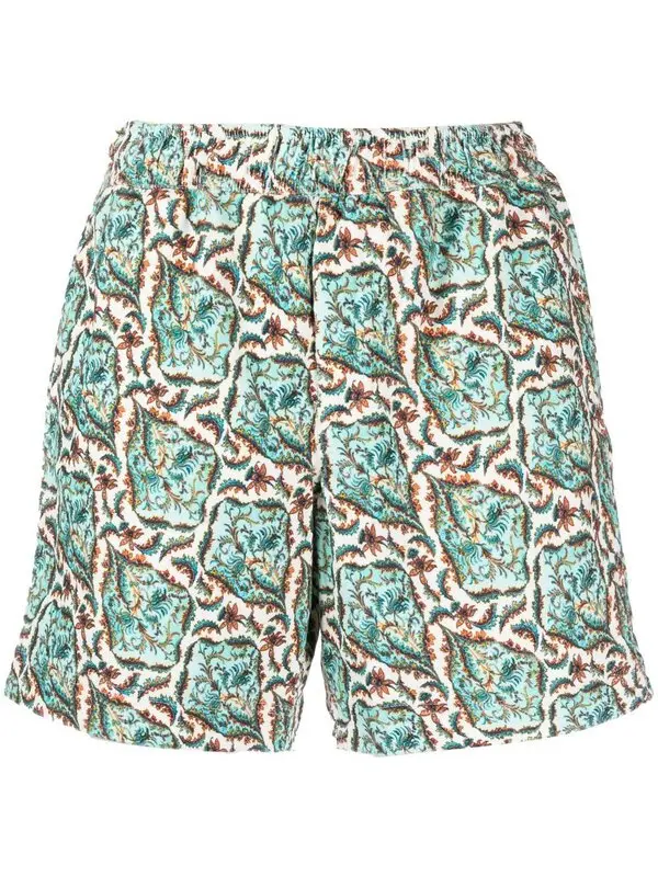Orlebar Brown Paisley-print Stretch-cotton Shorts - Blue