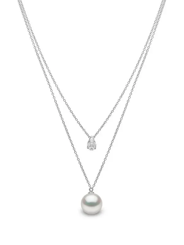 Yoko London 18kt White Gold Pearl And Diamond Necklace - Silver