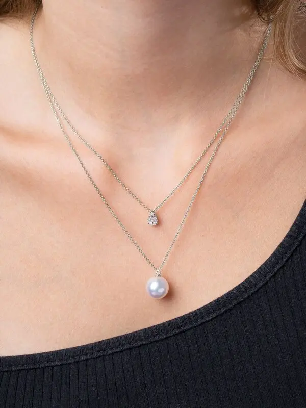 Yoko London 18kt White Gold Pearl And Diamond Necklace