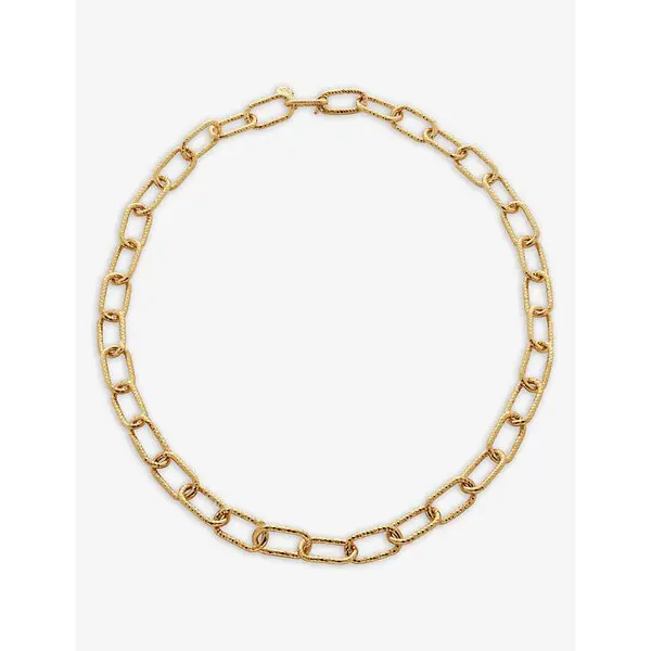 Monica Vinader Alta Chunky Link Necklace In 18ct Yellow -plated Vermeil Sterling Silver - Gold