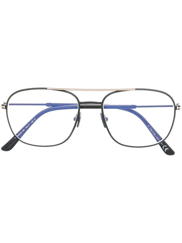 TOM FORD Pilot Frame Optical Glasses - Black