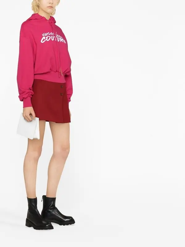 Versace Logo-embroidered Hoodie - Pink