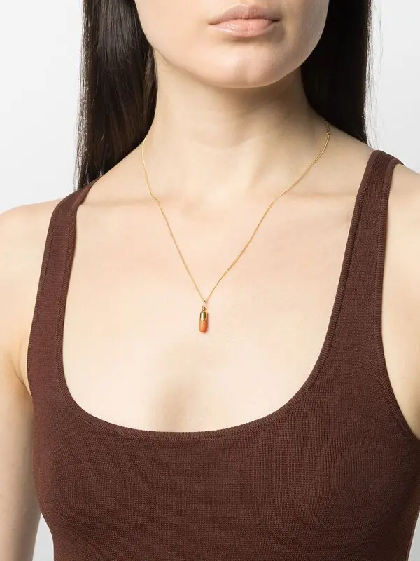 TRUE ROCKS Mini Pill Pendant Necklace - Gold