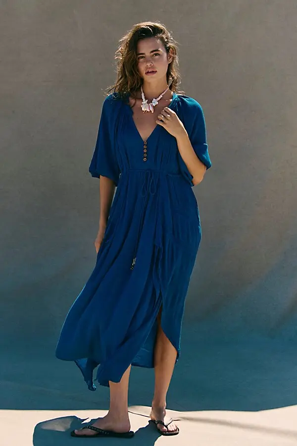 Free People Plenty Of Love Maxi Dress - Sailor Blue