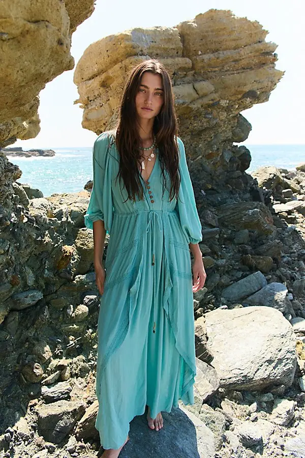Free People Plenty Of Love Maxi Dress - Waterfall Mist