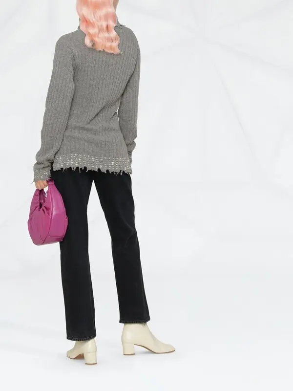 Marni Raw-cut Edge Knitted Jumper - Grey