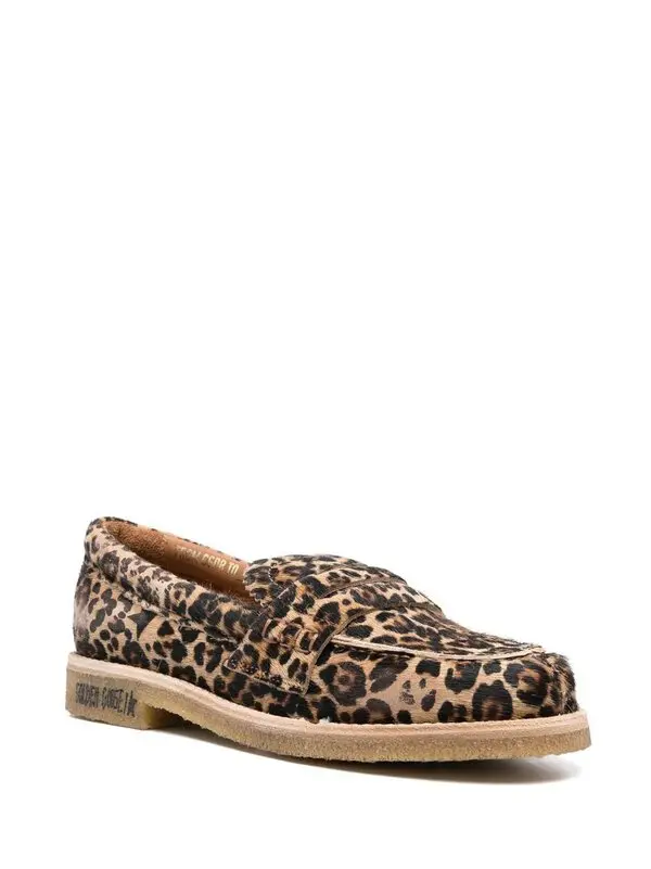 GOLDEN GOOSE Leopard-print Loafers - Brown