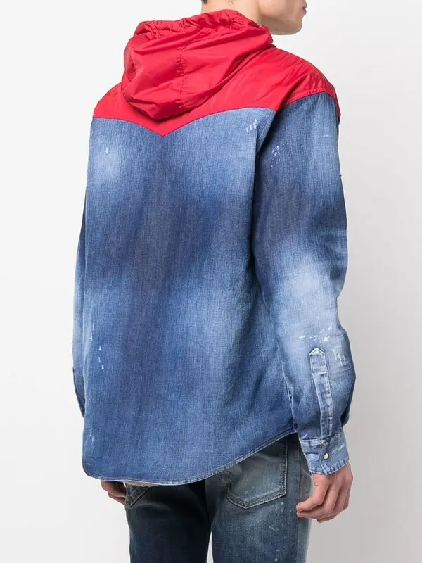 Dsquared2 Hooded Hybrid Denim Jacket