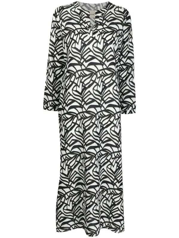 BAMBAH Geometric-pattern Print Midi Dress