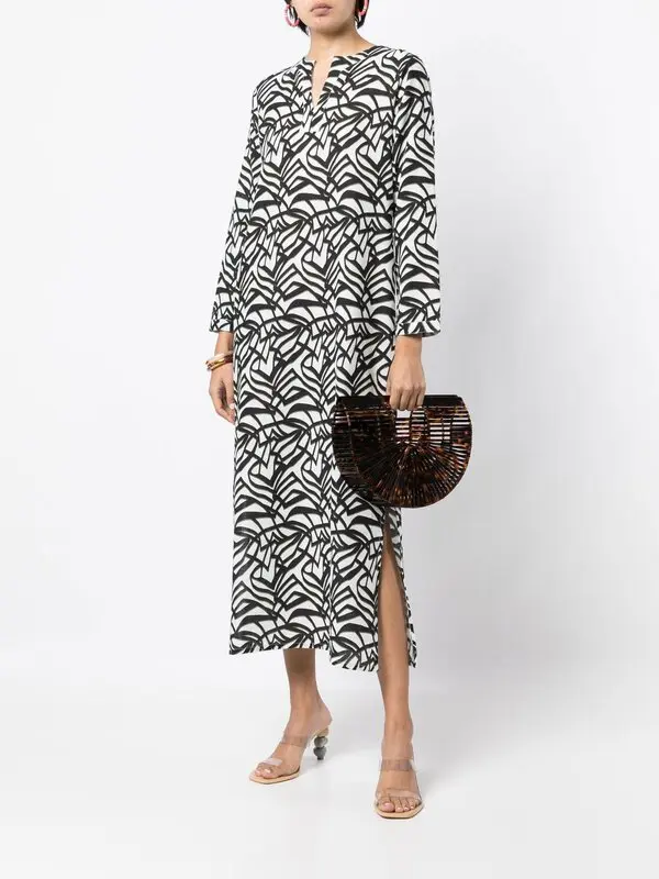 BAMBAH Geometric-pattern Print Midi Dress
