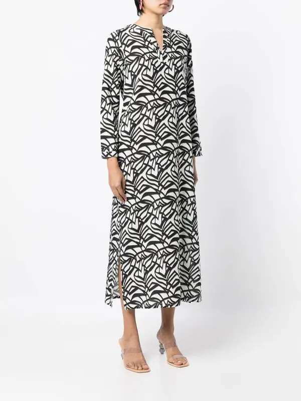 BAMBAH Geometric-pattern Print Midi Dress