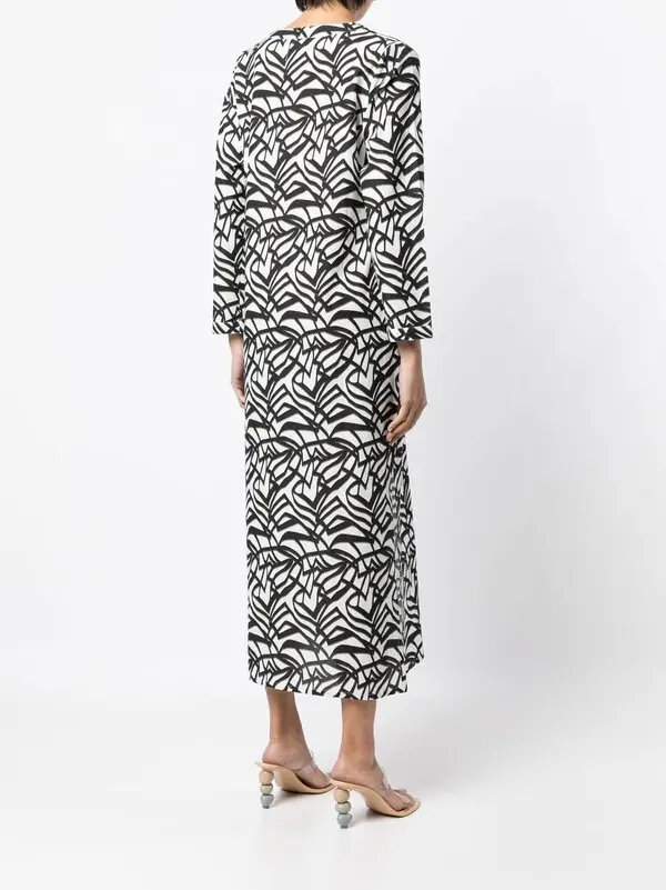 BAMBAH Geometric-pattern Print Midi Dress