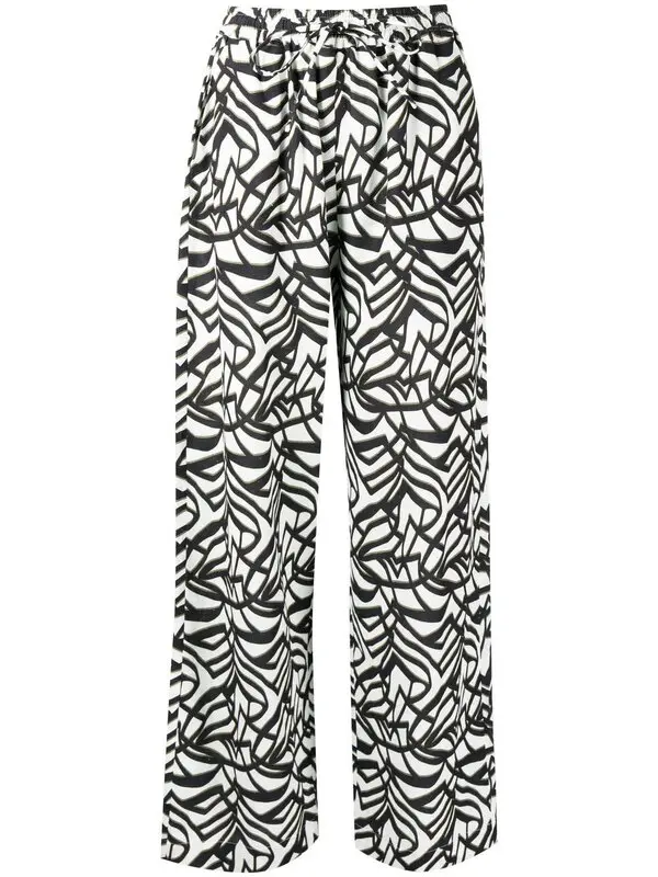 BAMBAH Geometric-print Trousers - Black