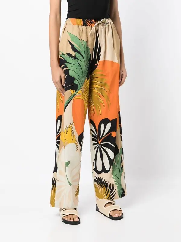 BAMBAH Floral Motif-print Wide-leg Trousers - Multicolour