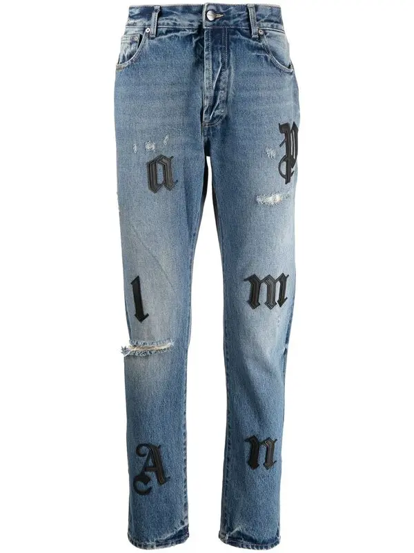 Palm Angels Letter-embellished Jeans
