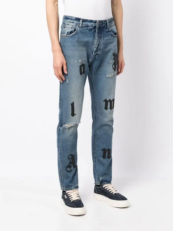 Palm Angels Letter-embellished Jeans