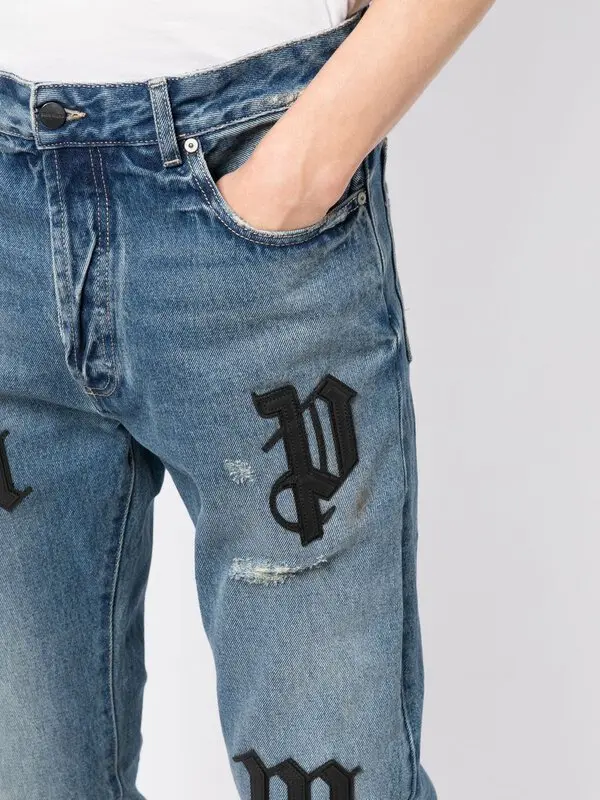 Palm Angels Letter-embellished Jeans