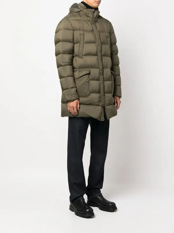 Herno Padded Down Coat With Hood - Green