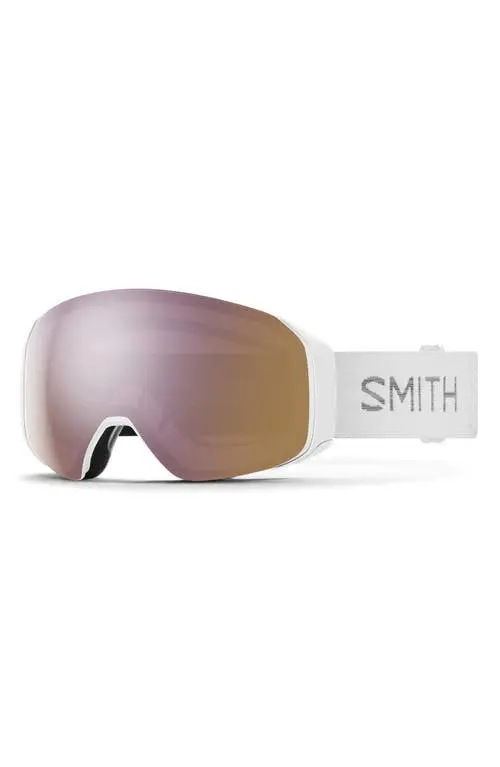 SMITH 4d Mag™ 154mm Snow Goggles - White Chunky Knit/rose Gold