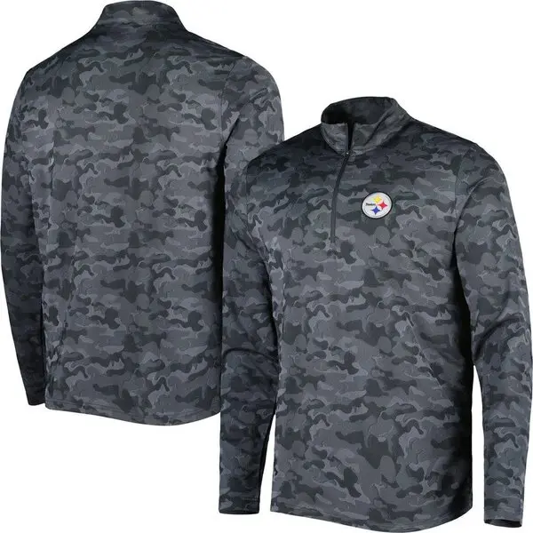 ANTIGUA Pittsburgh Steelers Brigade Quarter-zip Sweatshirt